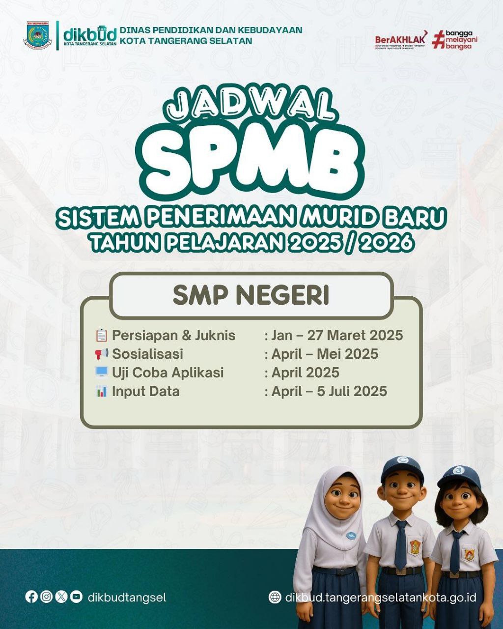 Catat! Jadwal SPMB SMP Negeri Tangsel 2025, Pendaftaran Dibuka Mulai 24 ...